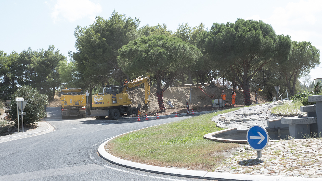 Travaux au rond-point du Millénaire - Mairie de Bompas