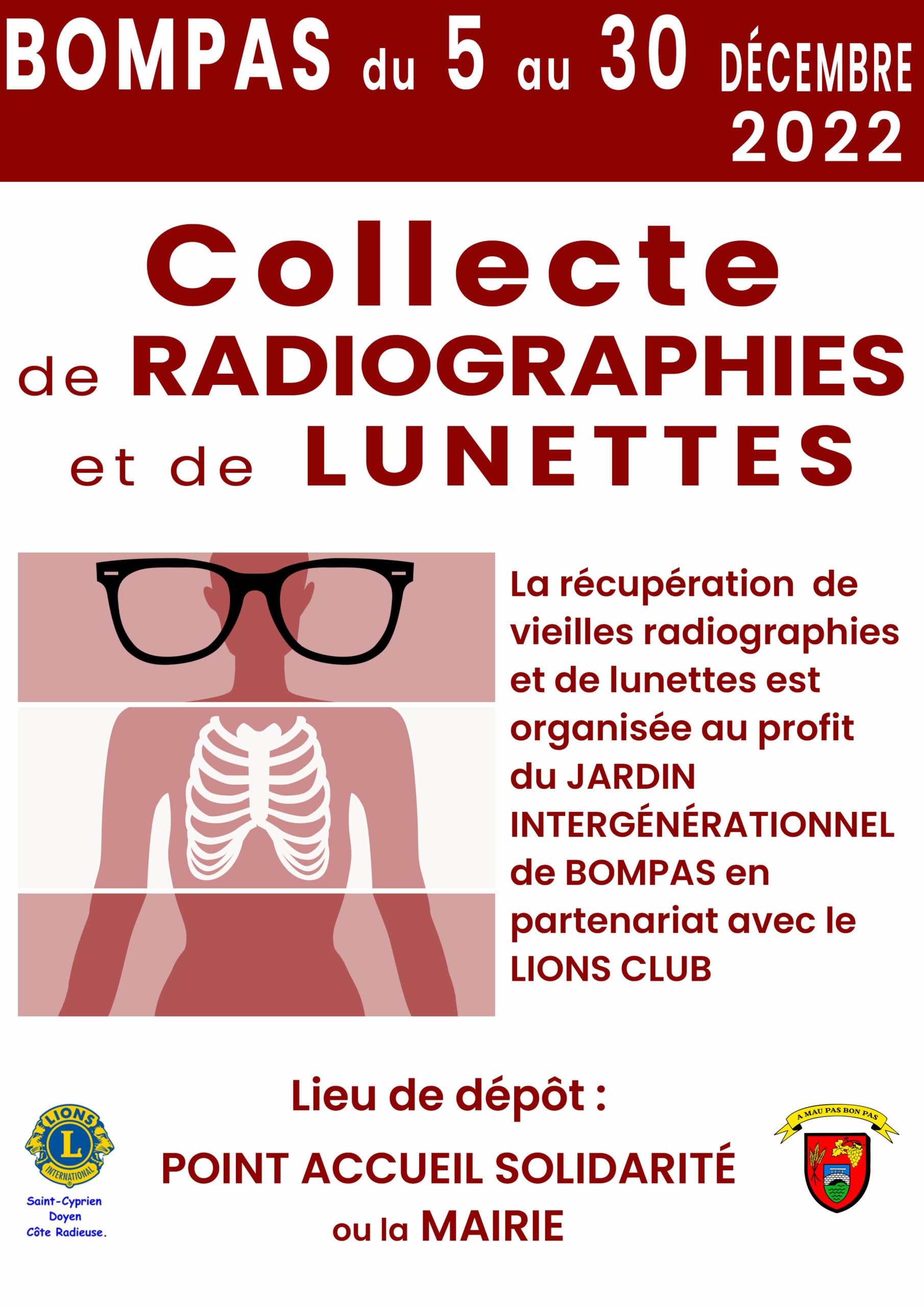 COLLECTE de vieilles RADIOGRAPHIES et LUNETTES - Mairie de Bompas