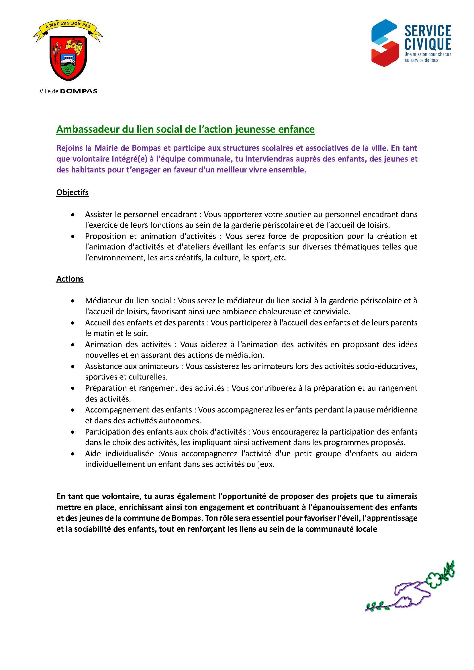 Les missions proposées - Mairie de Bompas