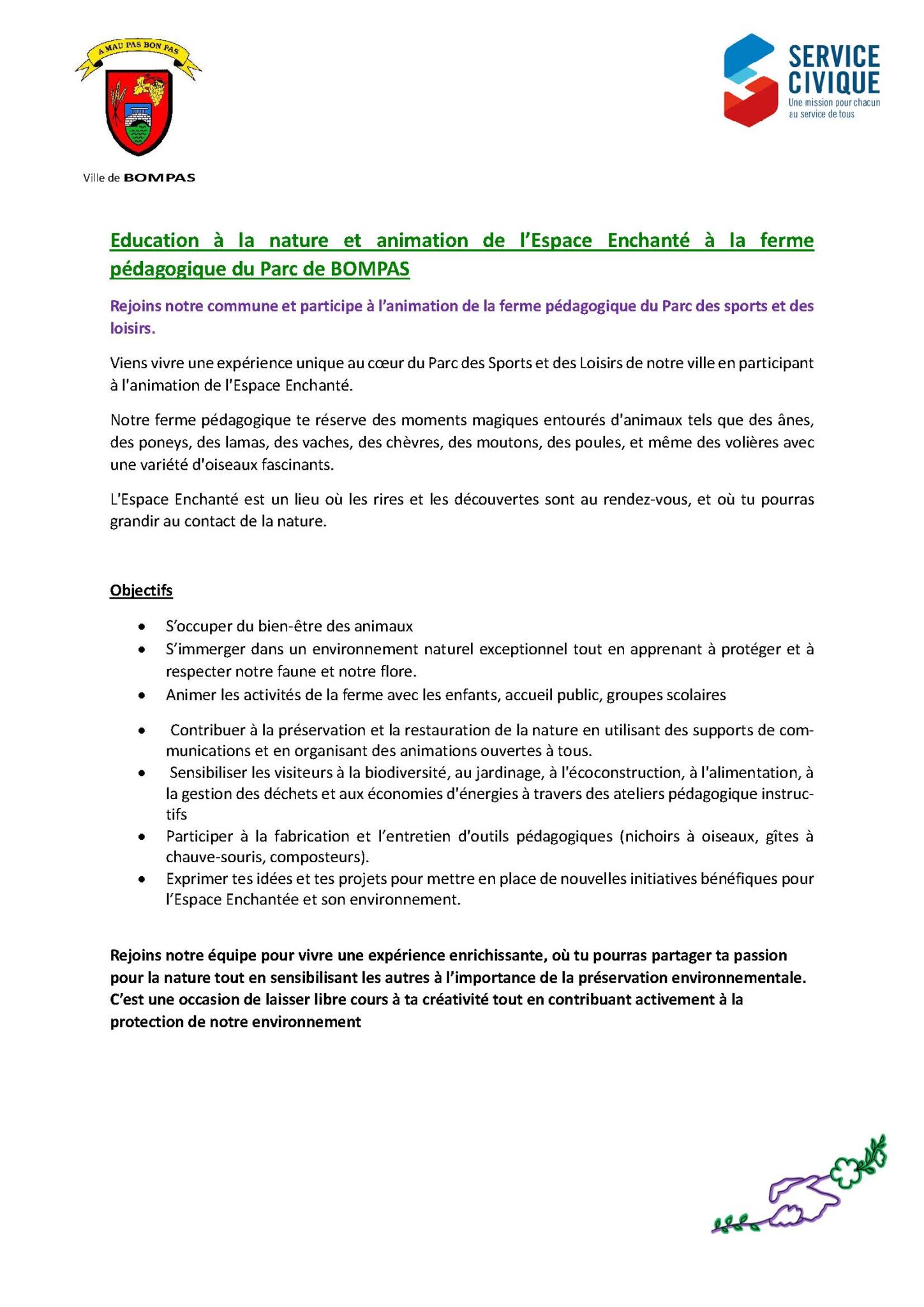 Les missions proposées - Mairie de Bompas